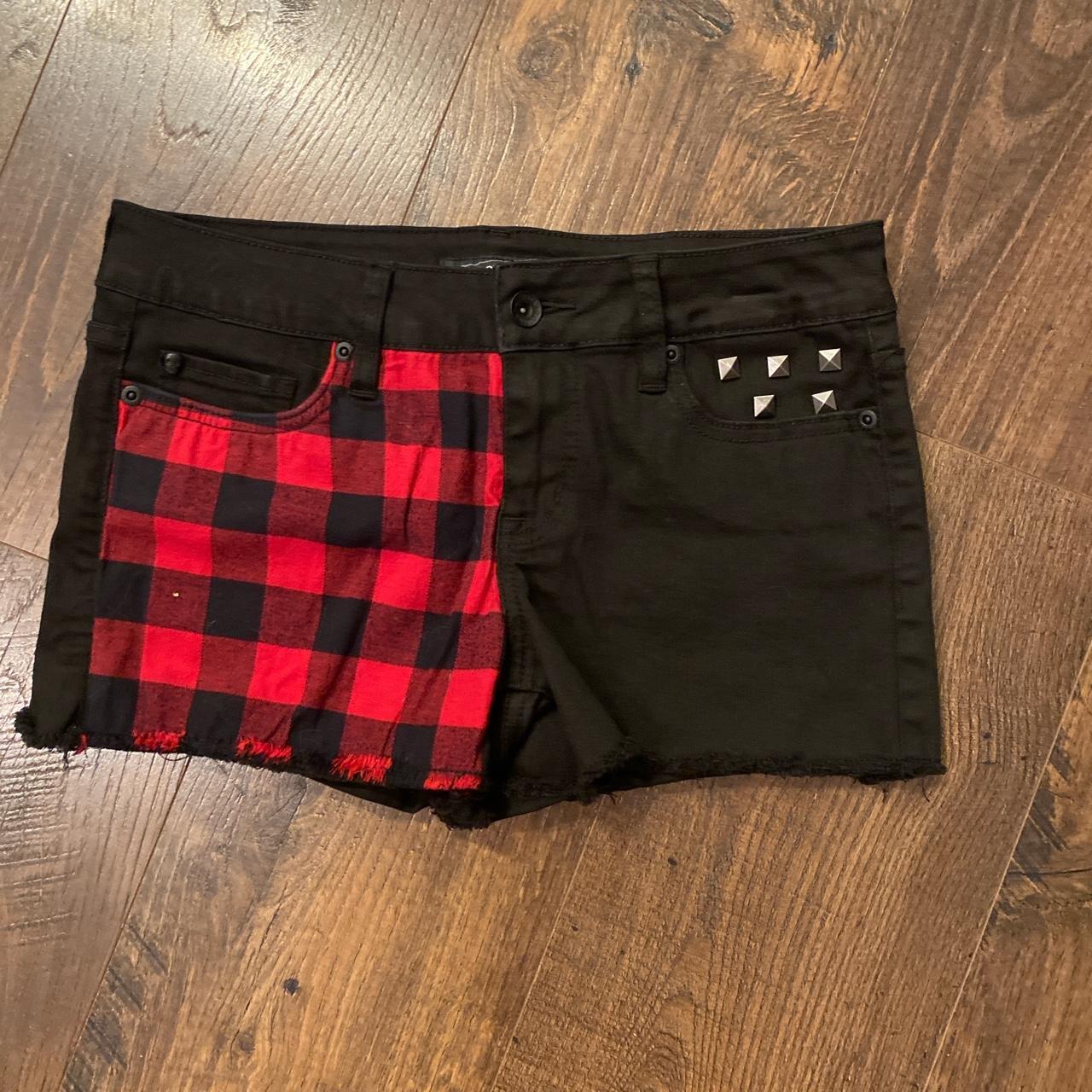 Lovesick low rise short jean shorts Buffalo red... - Depop