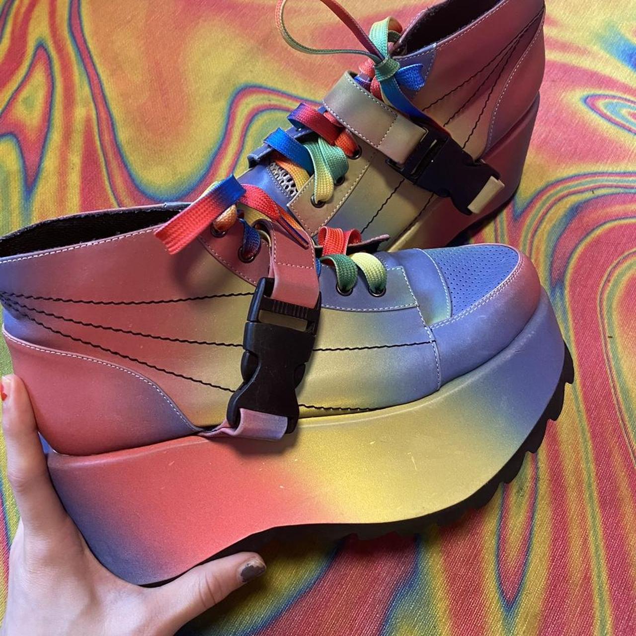 Holo iridescent color changing shoes!! ESQAPE brand💖... - Depop