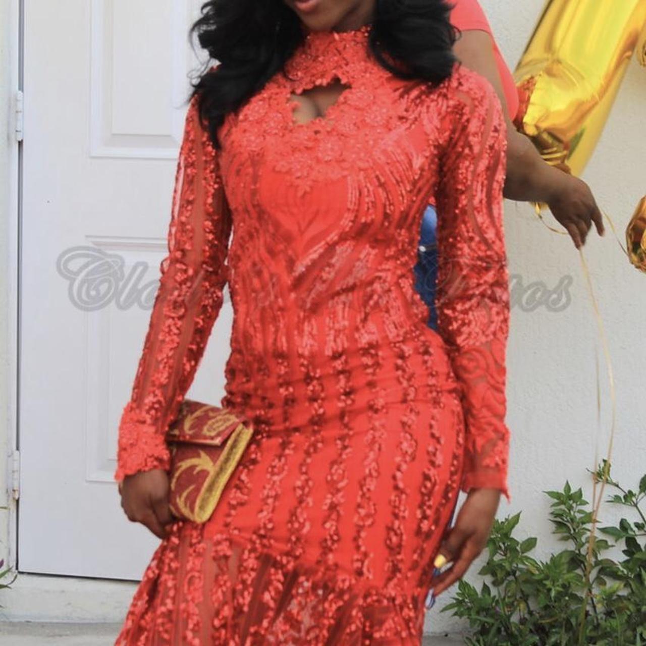 Custom prom dress sequence details will fit a size... - Depop