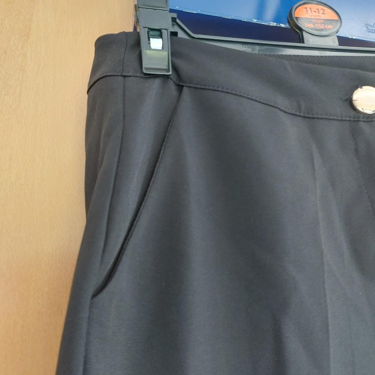 Black formal straight button up trousers Size... - Depop