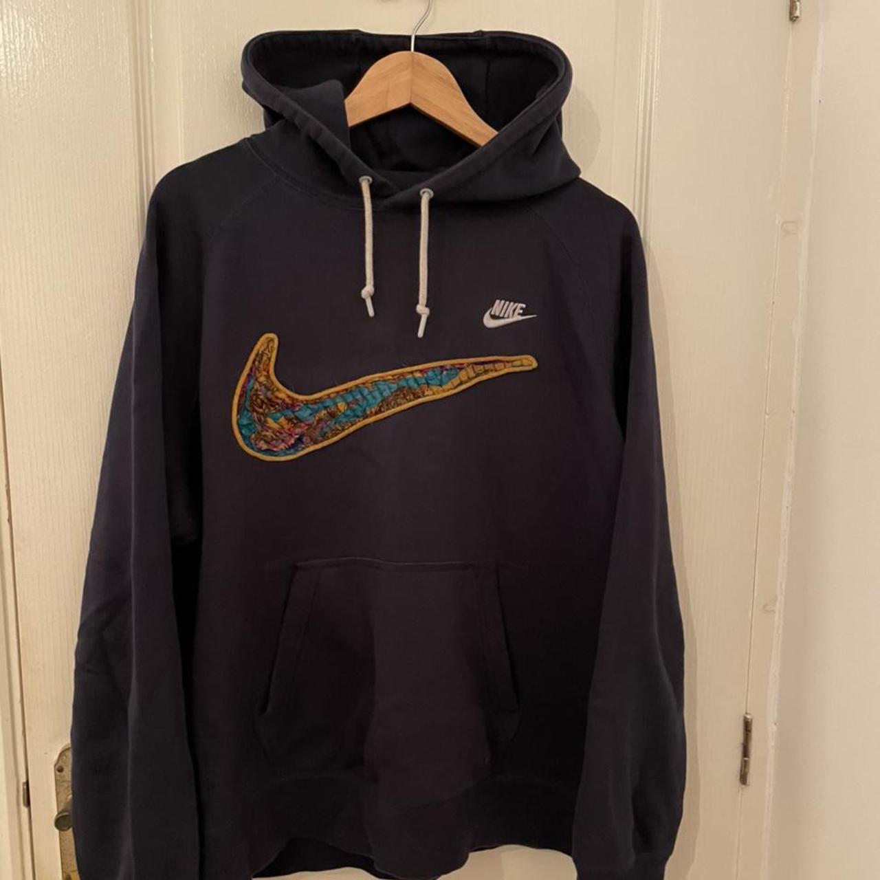 Custom Nike Hoodie Size XL fits L Cool Nike logo... - Depop