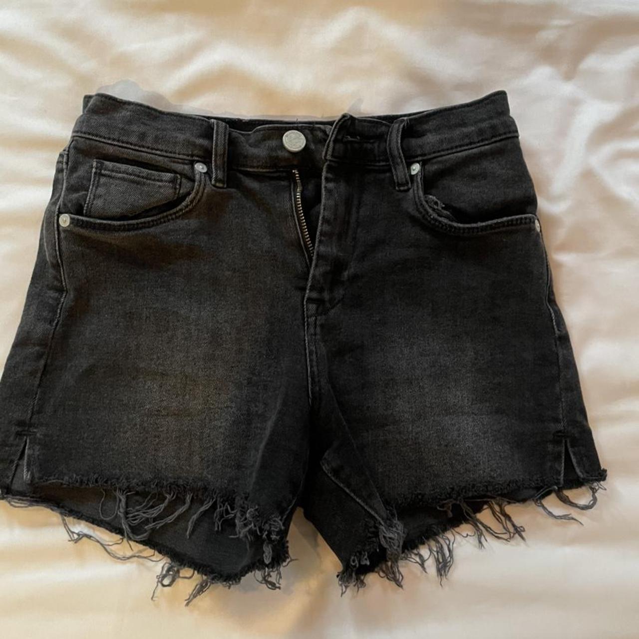 BLANKNYC JEAN SHORTS SIZE:26 COLOR: Washed black... - Depop