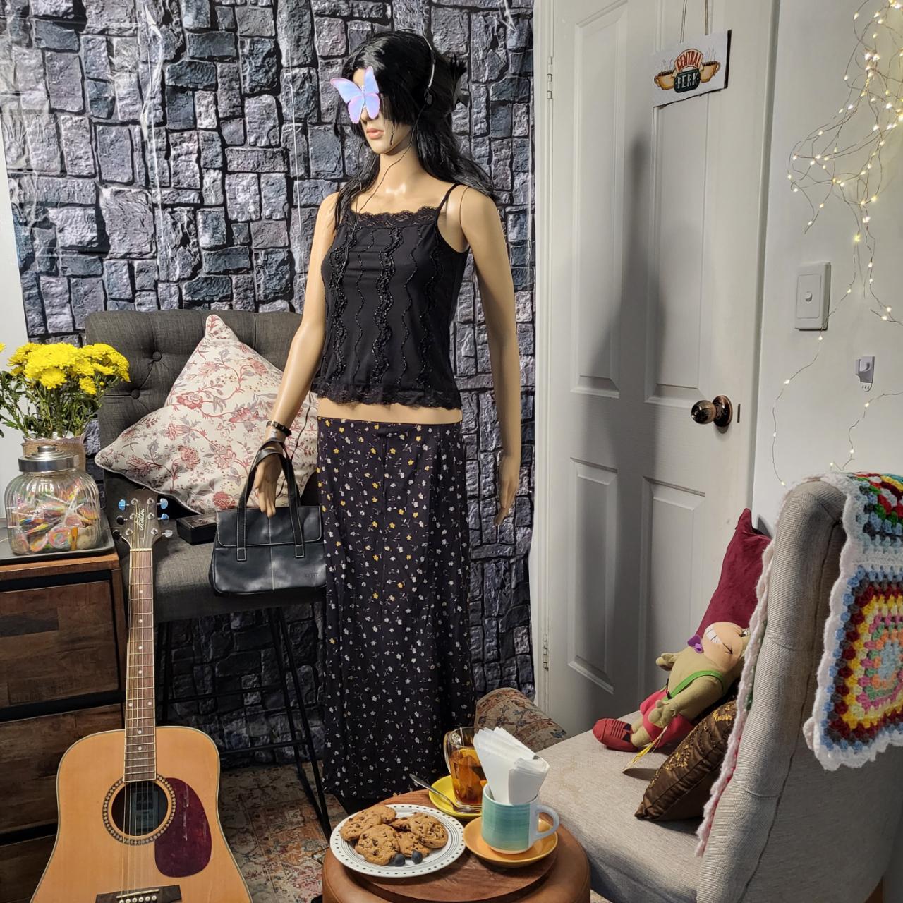 y2k 90s newyork/fairycore/boho grunge style Black... - Depop