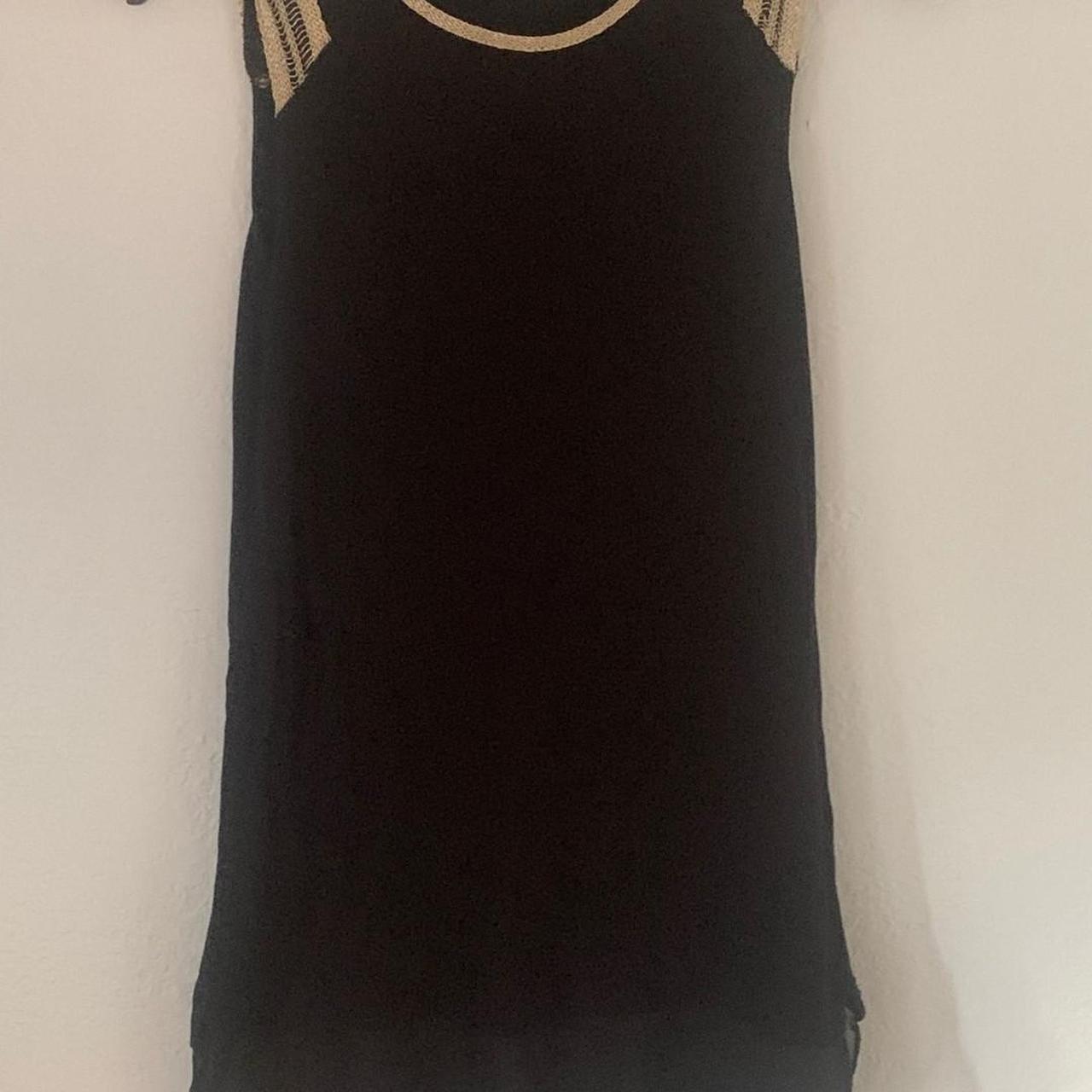 Black oasis top with gold neckline Size Xs Black... - Depop