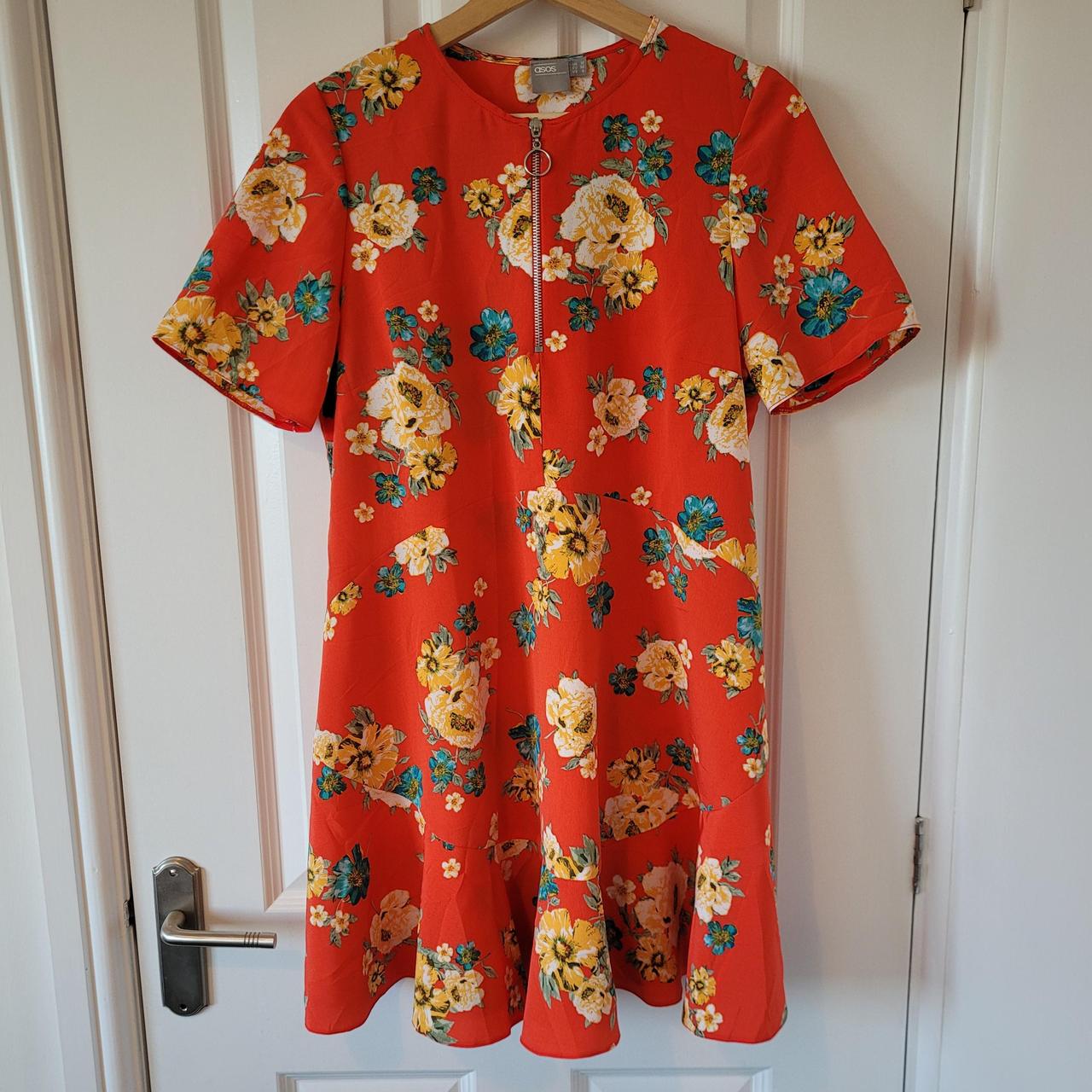 Asos red floral dress - Depop