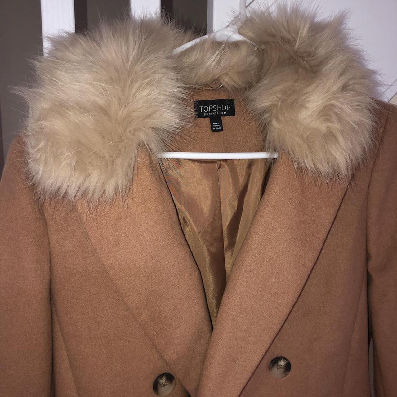 Topshop Women's Tan Coat | Depop