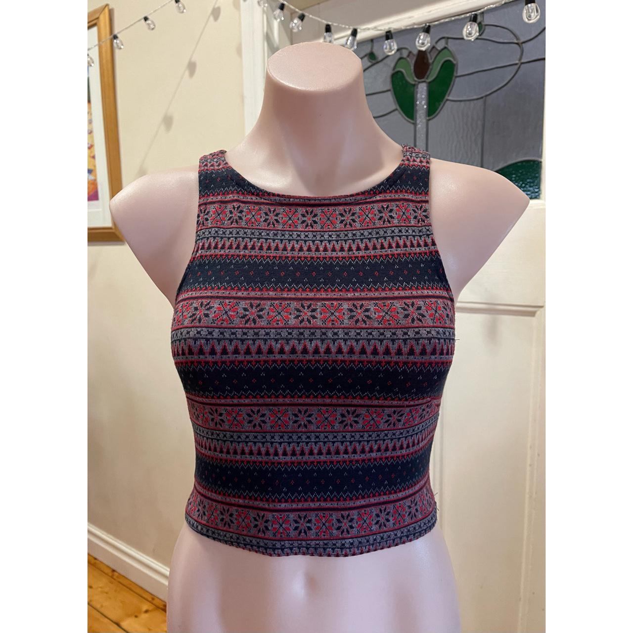 Paper Heart patterned crop. Size 6 #paperheart... - Depop