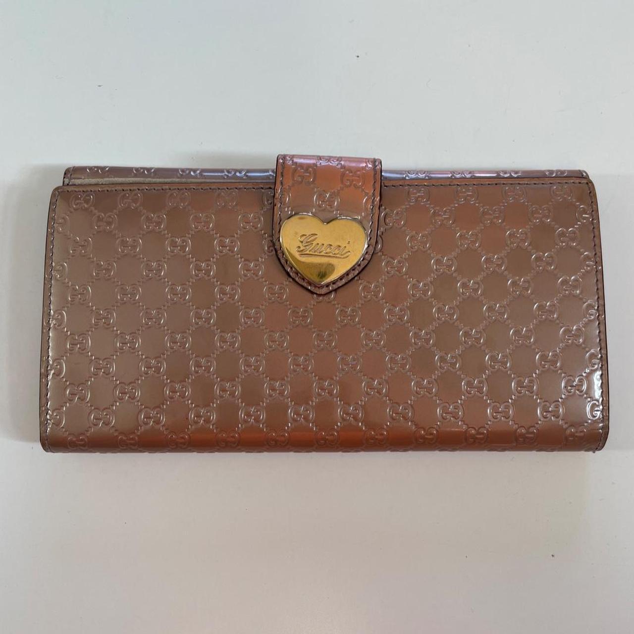 Gucci Women's Pink and Gold Wallet-purses | Depop