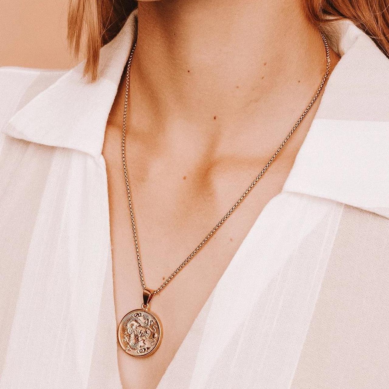 Cali Tiger Cali Coin Necklace This versatile piece... - Depop