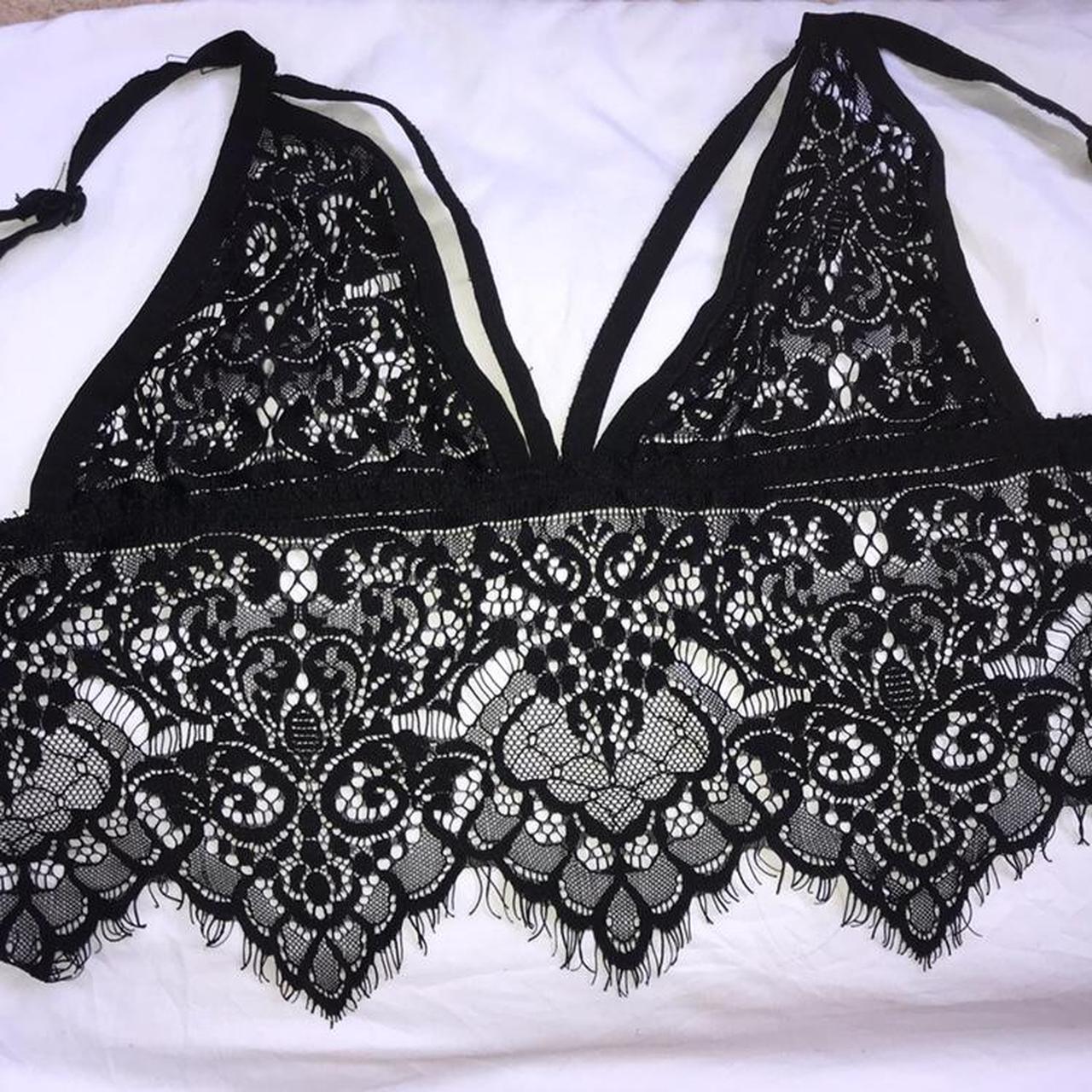 urban outfitters uo black lace mesh harness bralet 💥... - Depop
