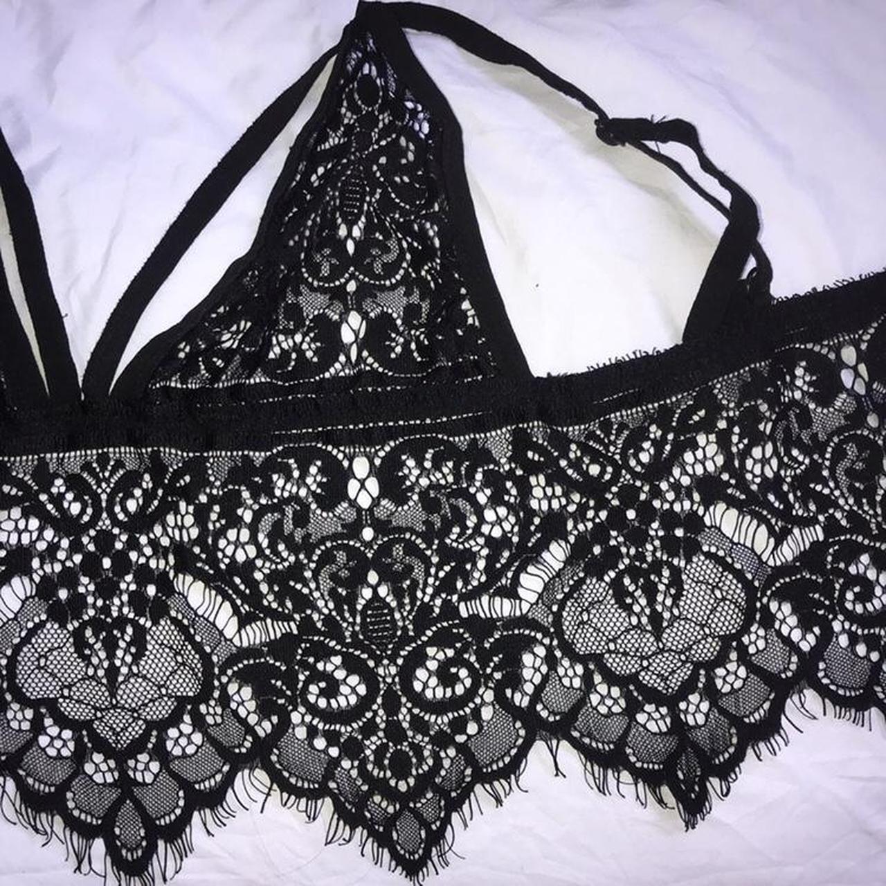 urban outfitters uo black lace mesh harness bralet 💥... - Depop