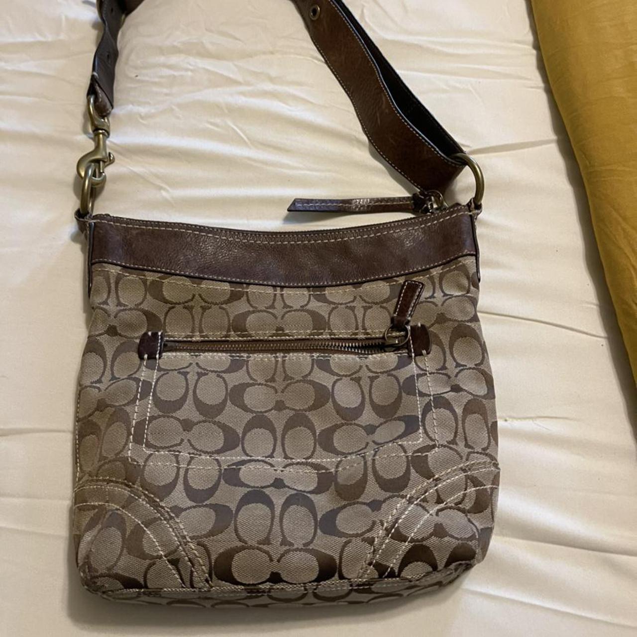 Coach Signature Bag. 12 X 10. Inside pockets. ... - Depop