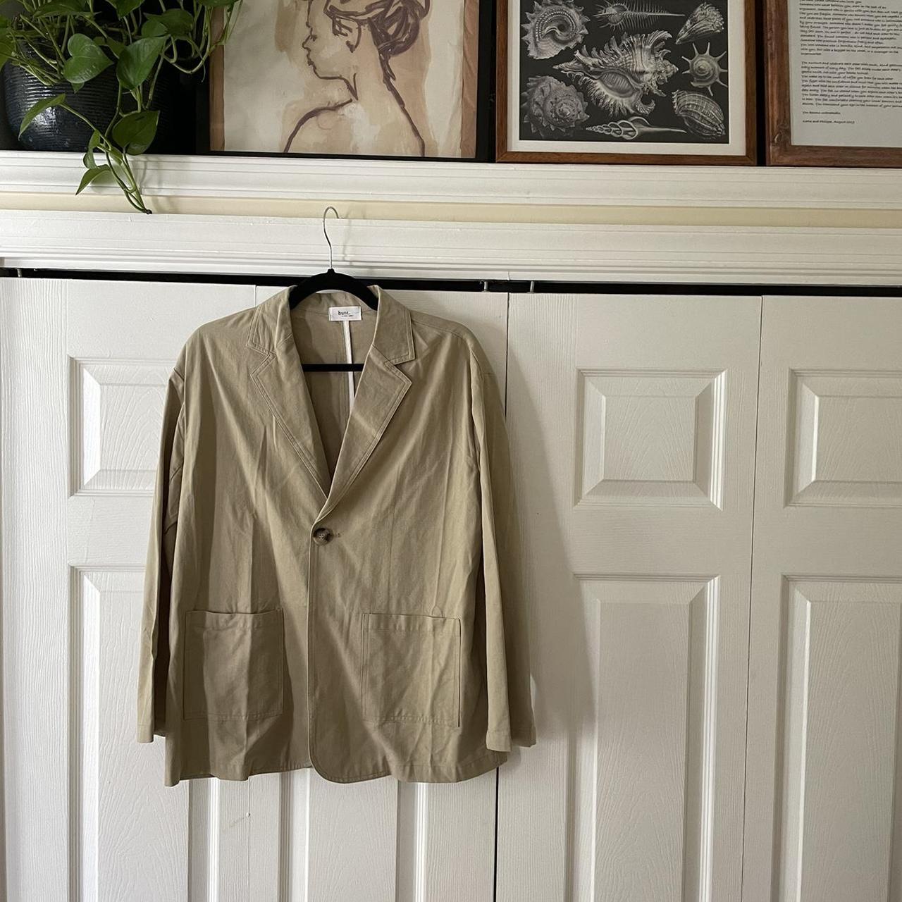 COS Women's Tan and Cream Jacket | Depop