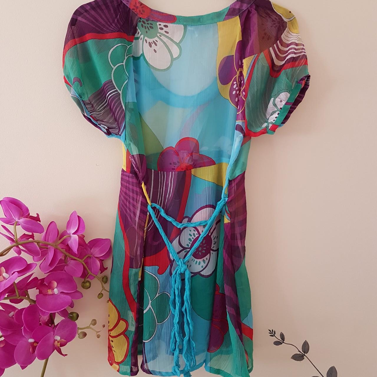 Funky retro bohemian longline tunic top. Floaty... - Depop