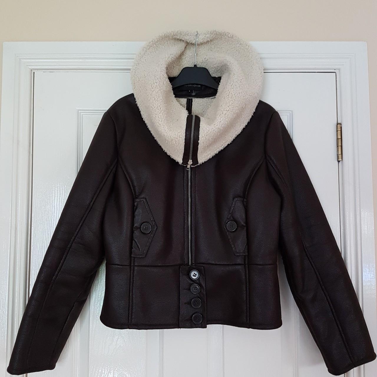 Stunning ladies vintage aviator jacket. Shearling... | Depop