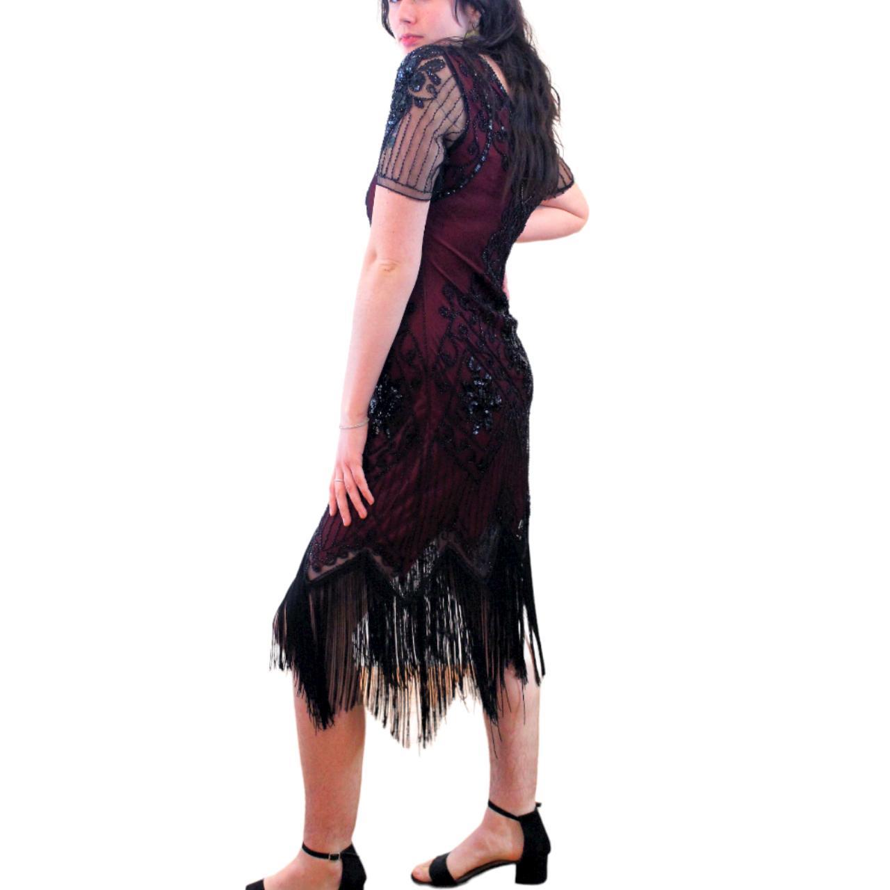 Fab Y2K vintage beaded mesh lace #flapperdress !... - Depop