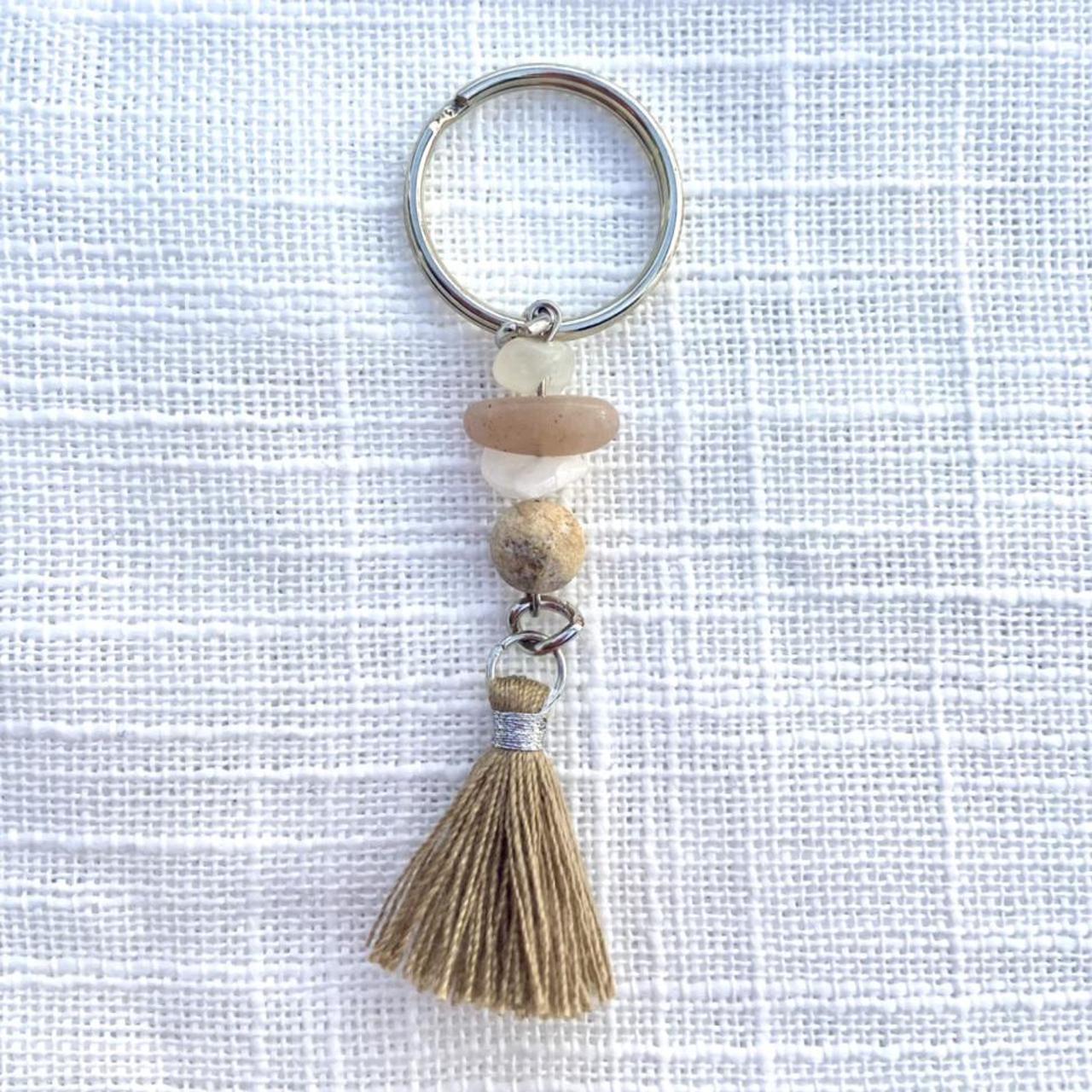 ⭐️Neutral brown keychain:) This chain features clear... - Depop