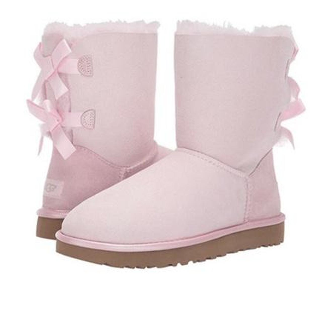 cute pink bailey bow uggs !! size 12 in toddler girl... - Depop
