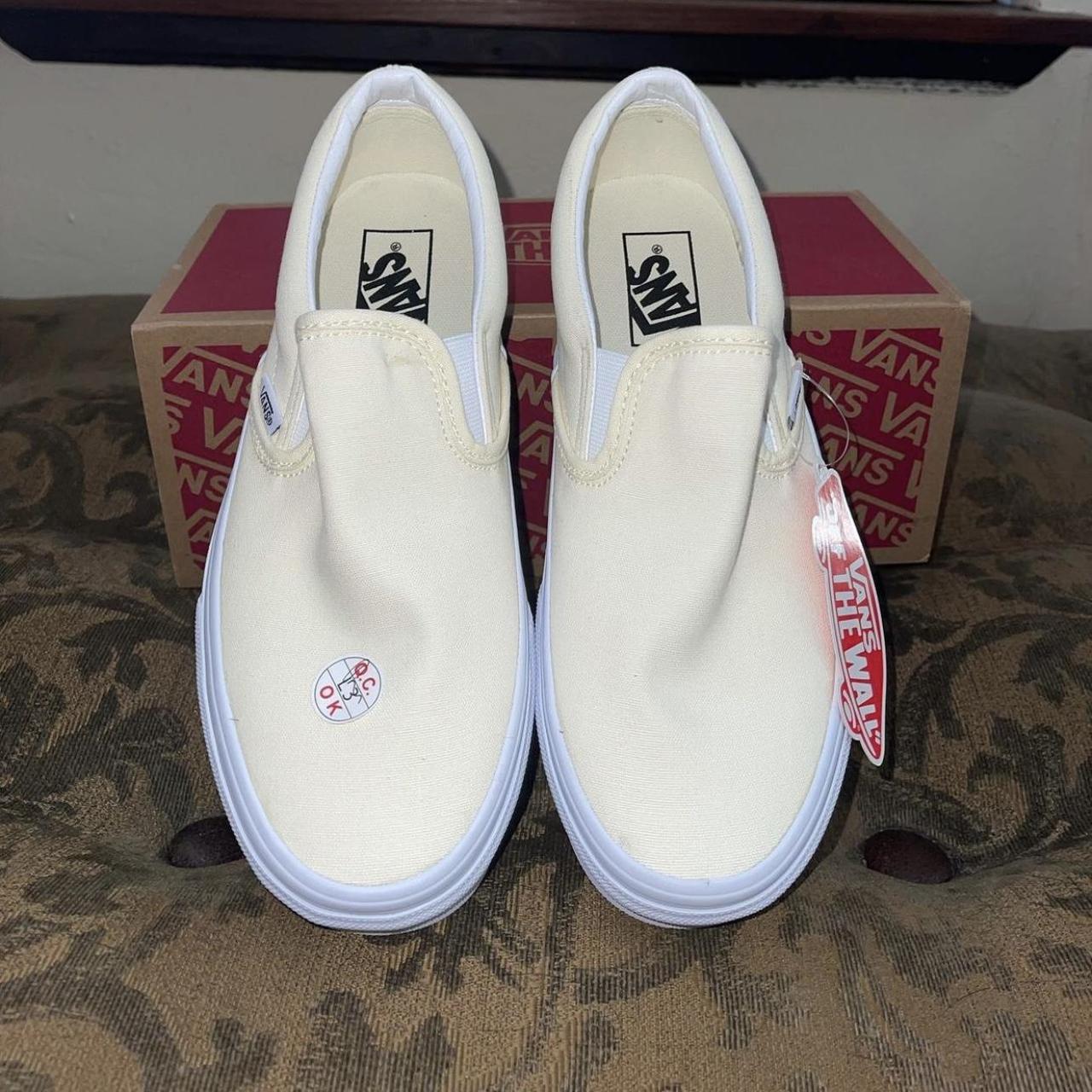 Brand new pale yellow vans slip-ons #vans #slipons... - Depop