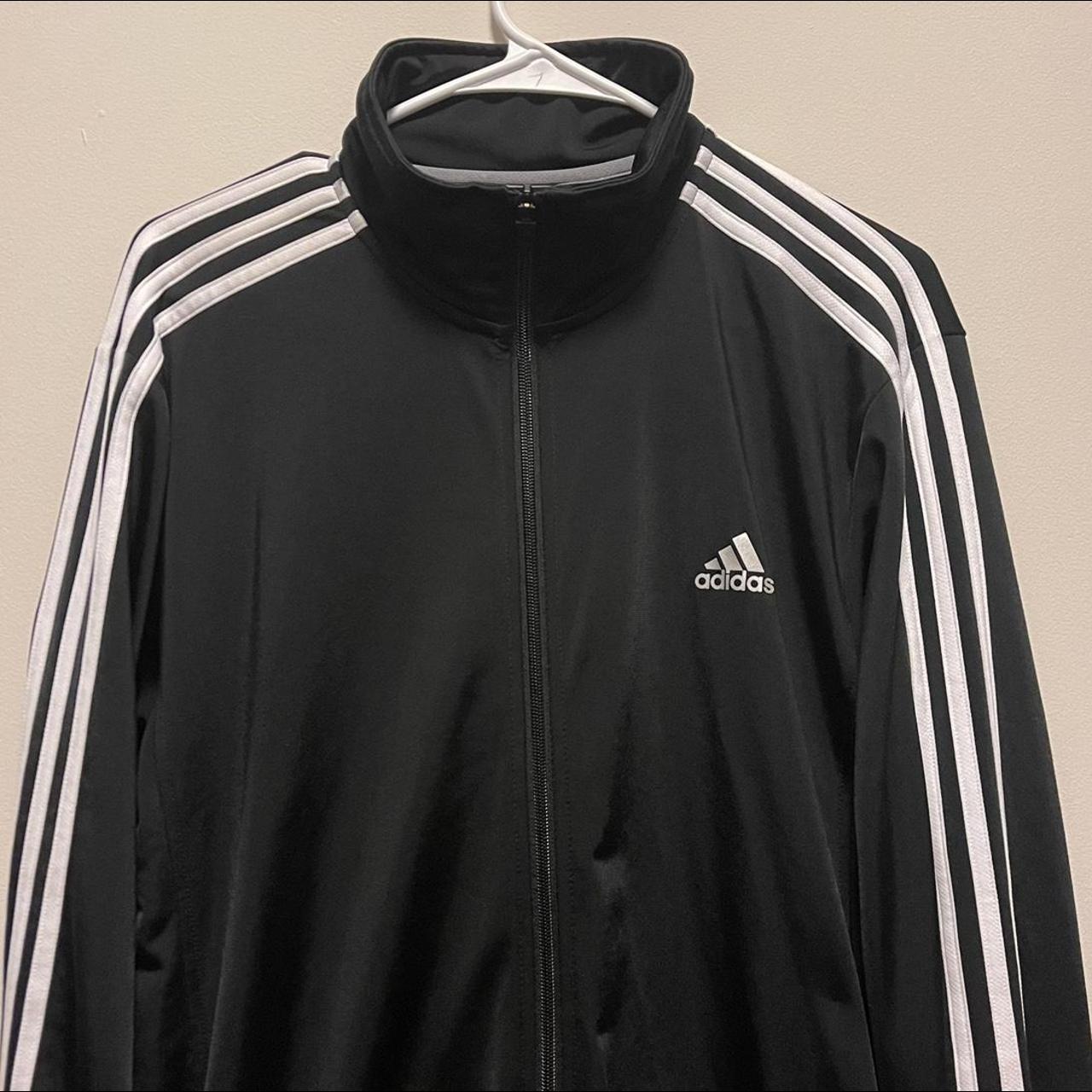 Adidas Men's Black and White Jacket | Depop