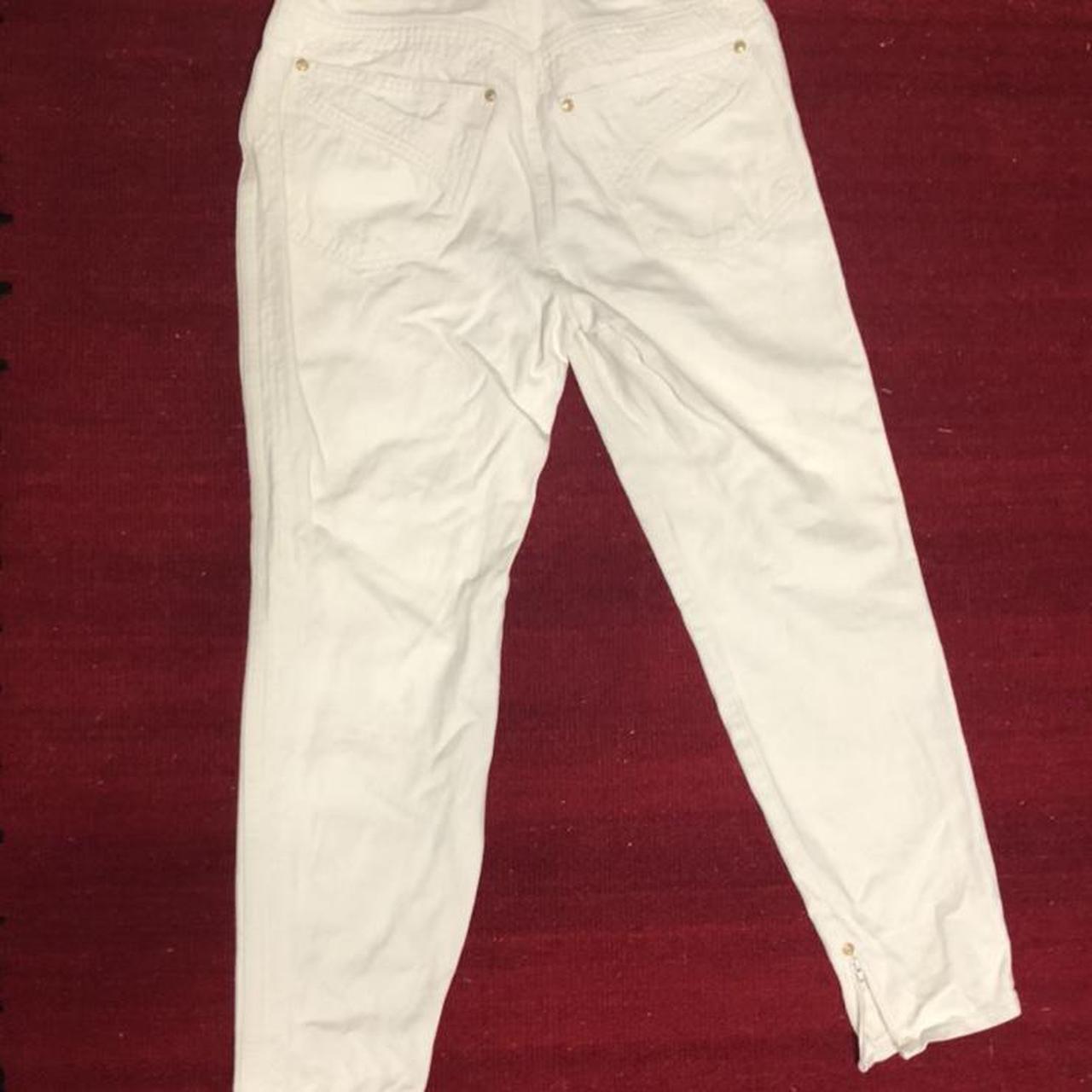 VINTAGE VERSACE COUTURE JEANS Cream / off-white... - Depop