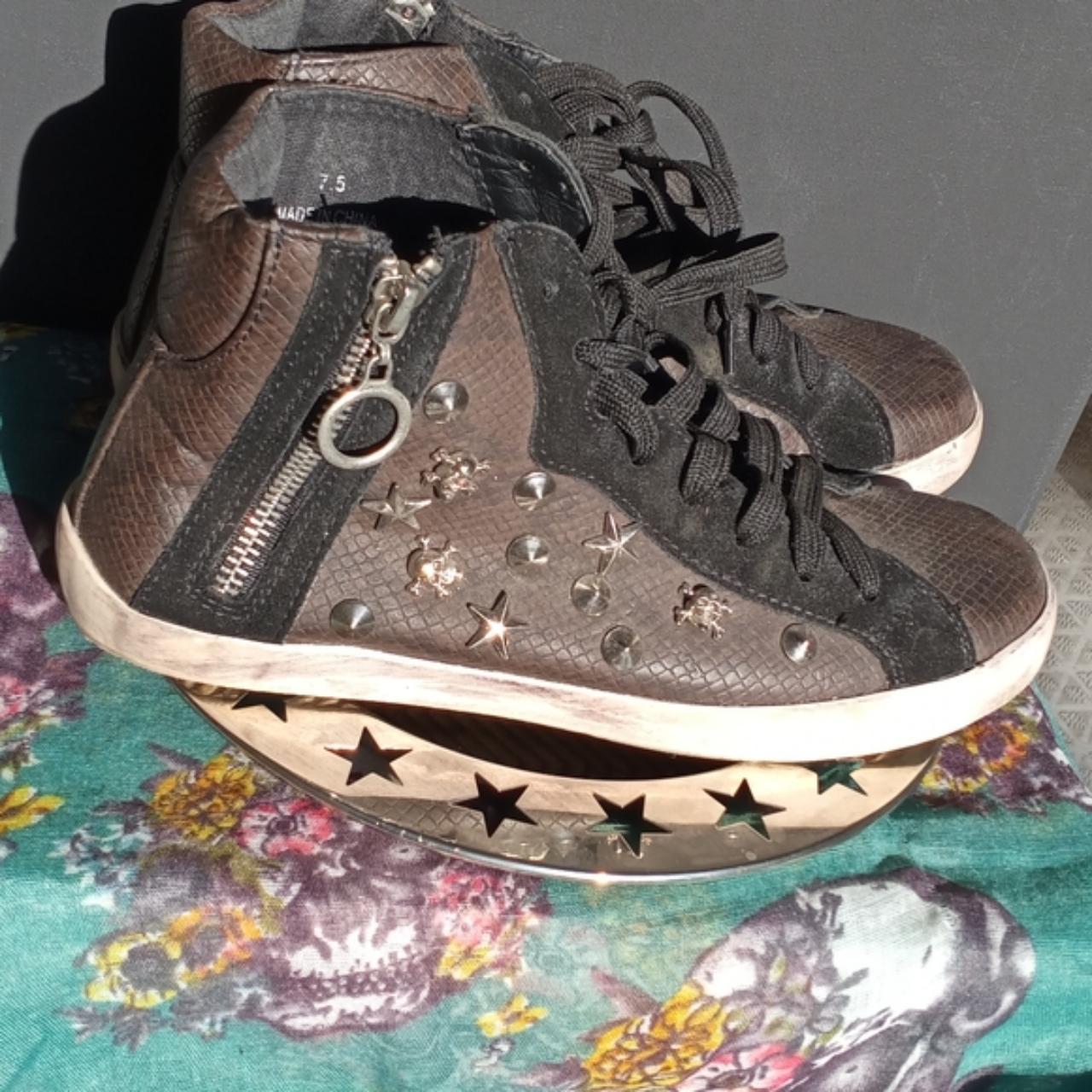 Rebels' high top brown faux snakeskin rebels Faux... - Depop