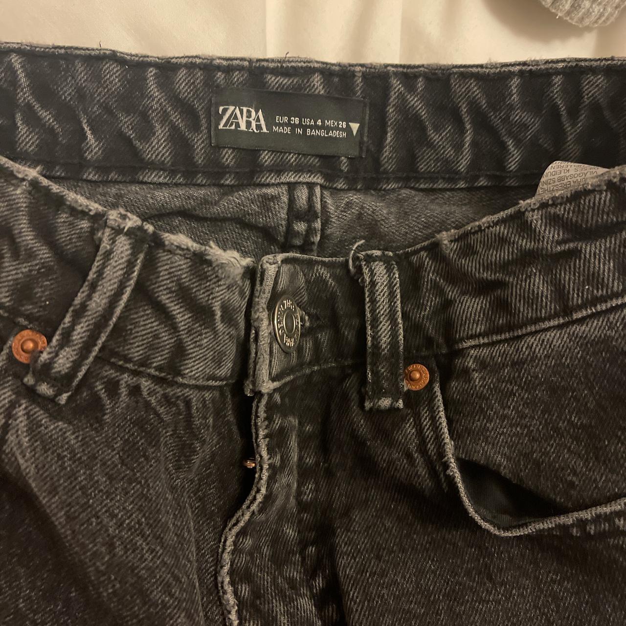 Zara classic mom fit jeans in black Size eur 36... - Depop