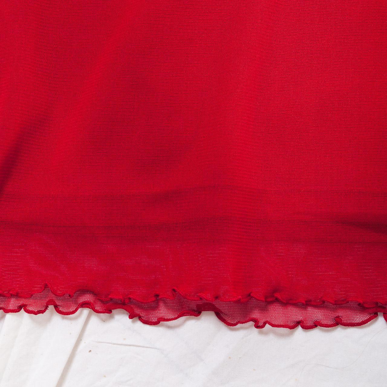 Y2K vintage red mesh top with sheer sleeves and an... - Depop