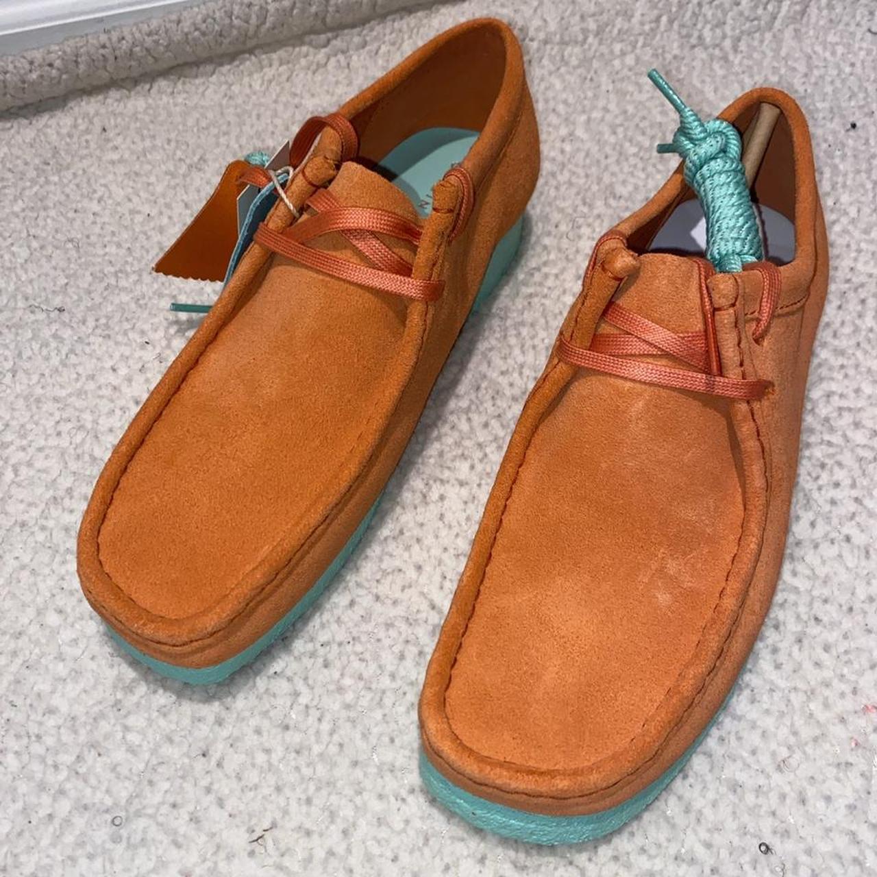 Brand New Clarks Original wallabee coral combi size... - Depop