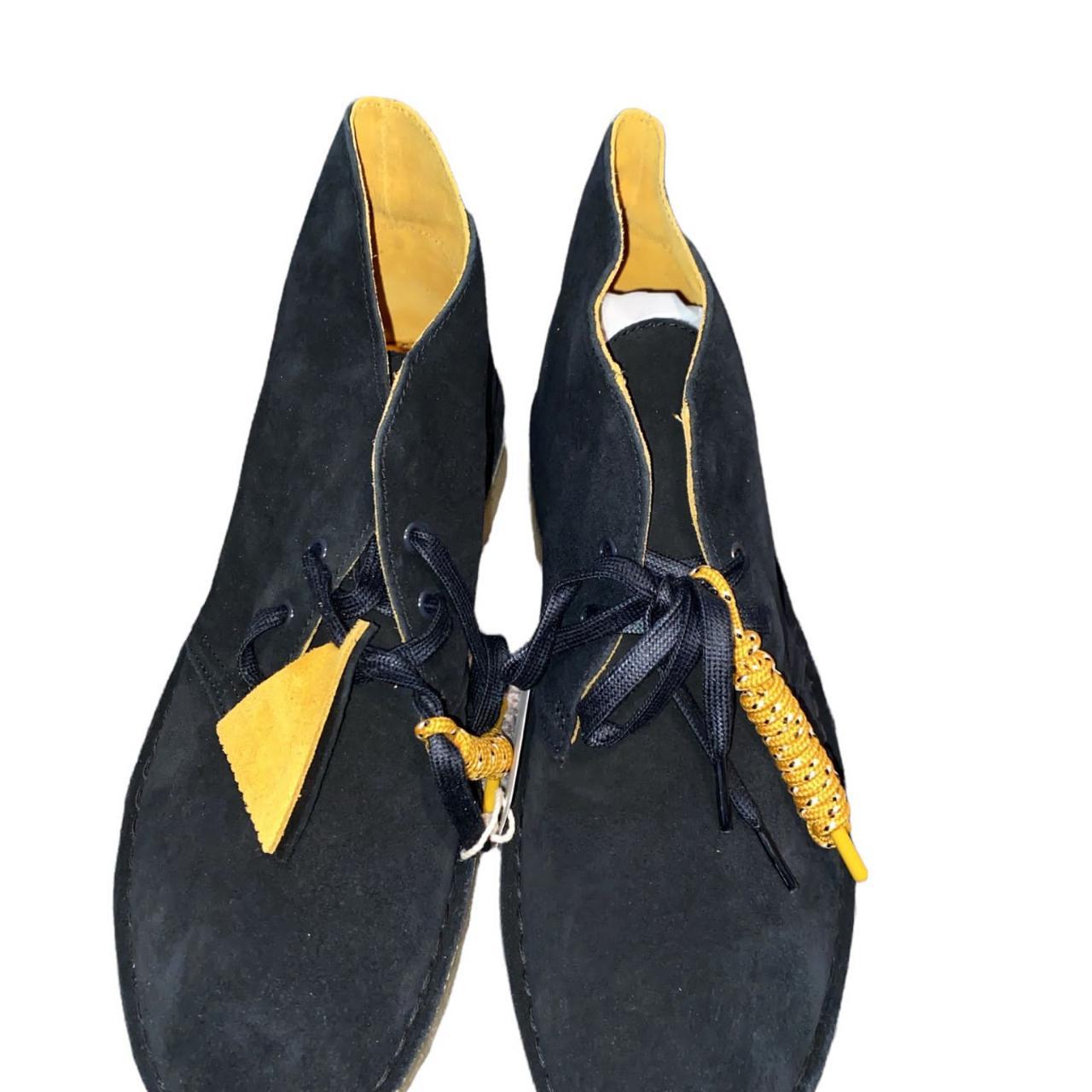Clarks Men's Black and Yellow Boots | Depop