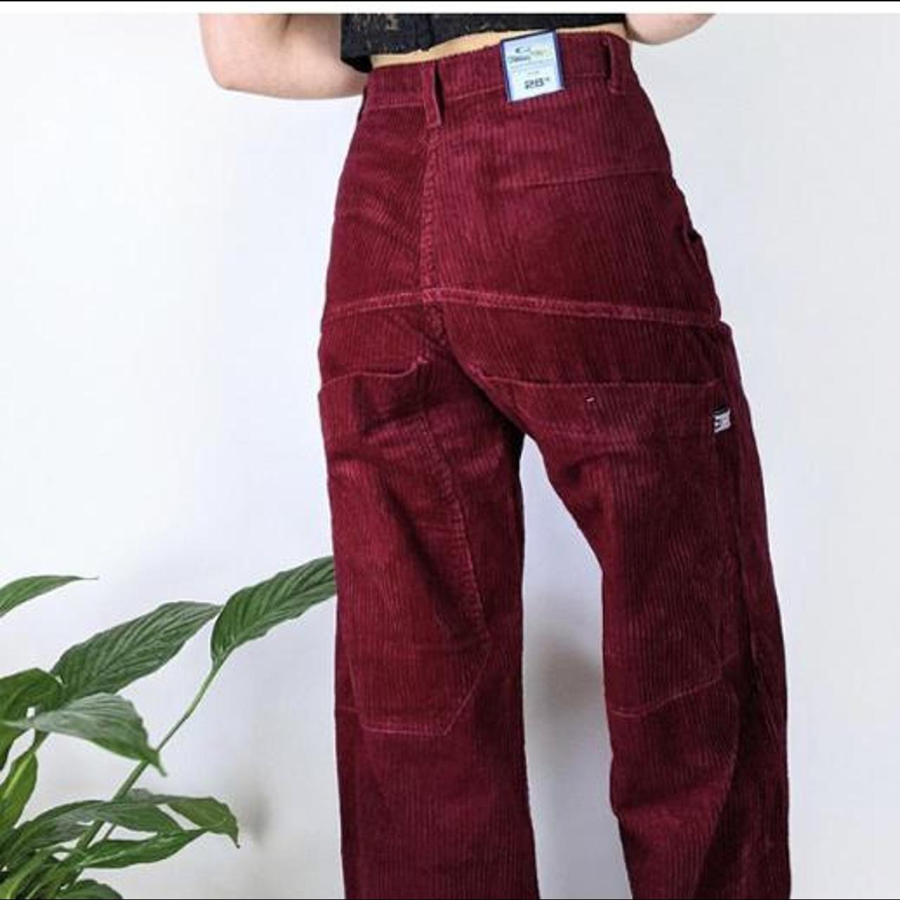 Photos from previous seller- red corduroy wide leg... - Depop