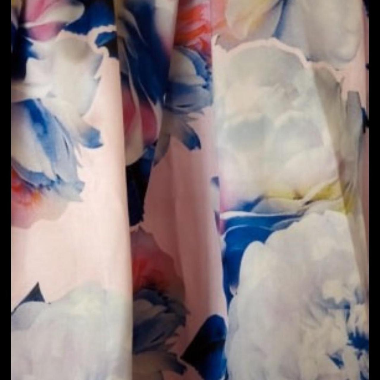 Chi Chi London blue, pink and white floral skirt.... - Depop Chi Chi London blue, pink and white floral skirt.... - Depop