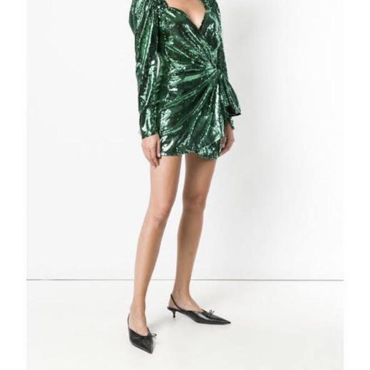 The Attico green sequin mini dress Longer... - Depop