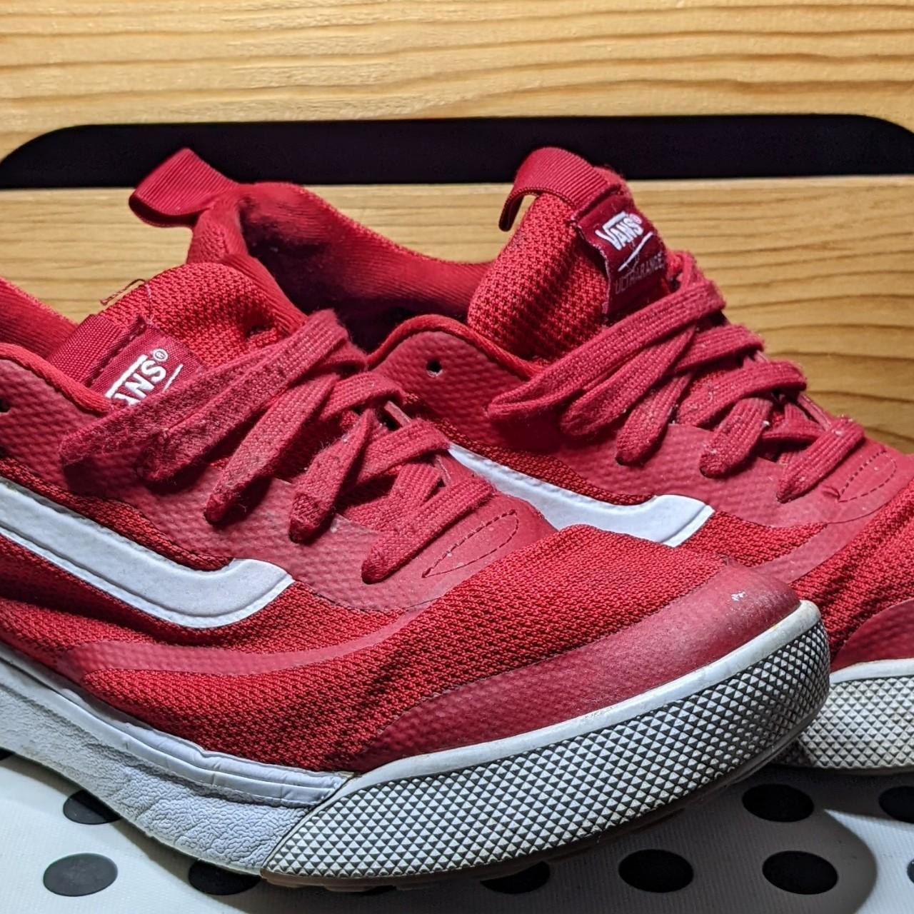 ULTRARANGE Red, with white flash Vans... - Depop