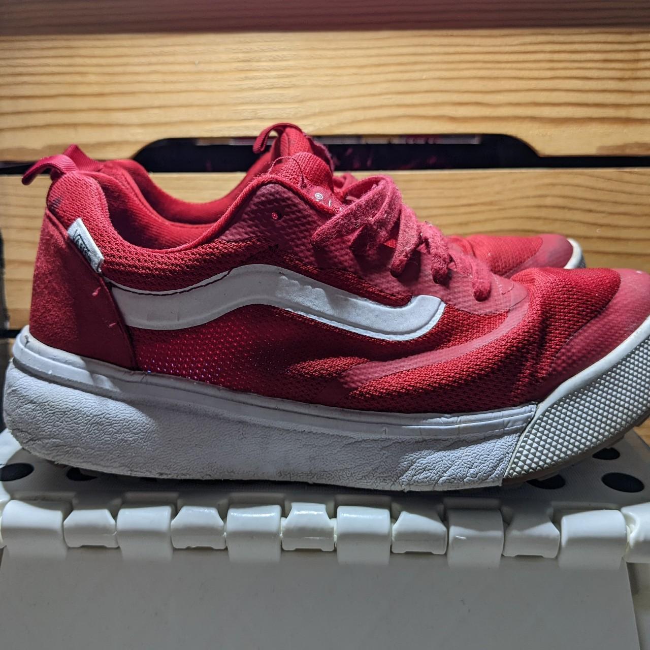 ULTRARANGE Red, with white flash Vans... - Depop
