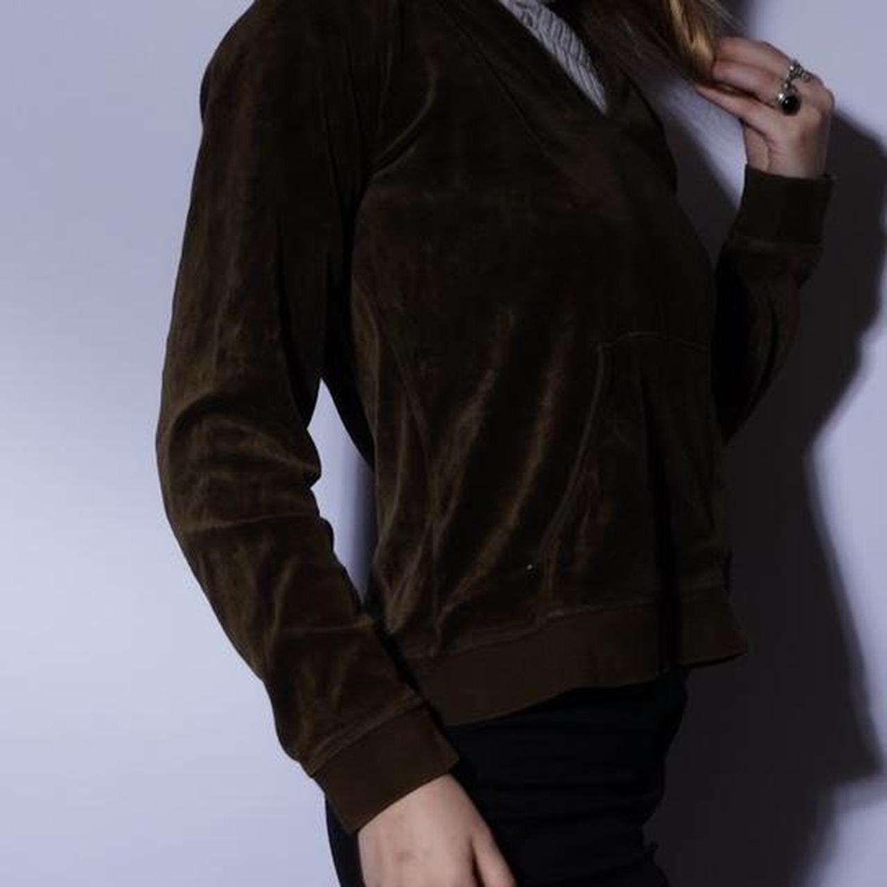 Green velvet/velour vintage mossimo fairycore hoodie... - Depop