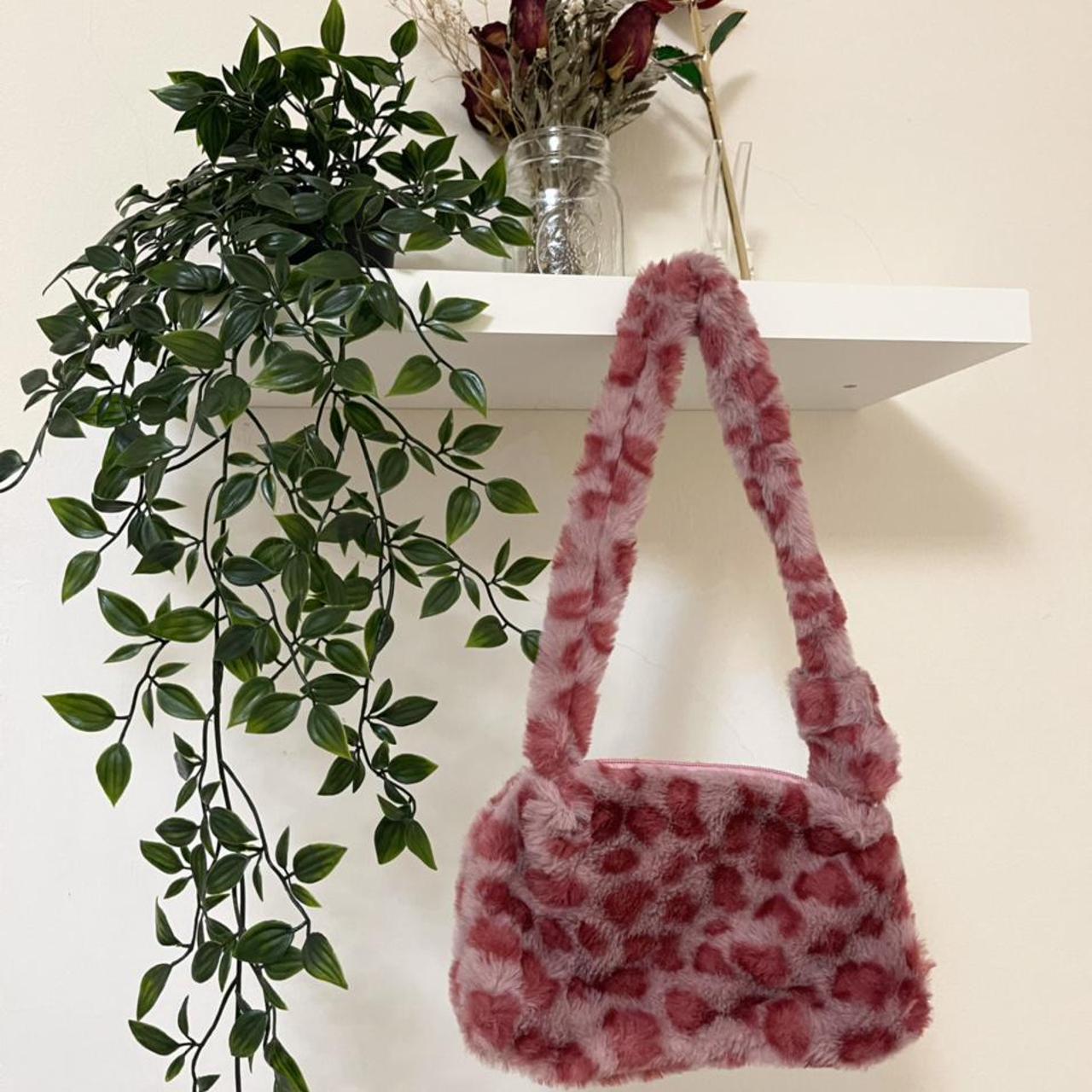 Pink Leopard Print Fluffy Bag🍒 The cutest bag to... - Depop
