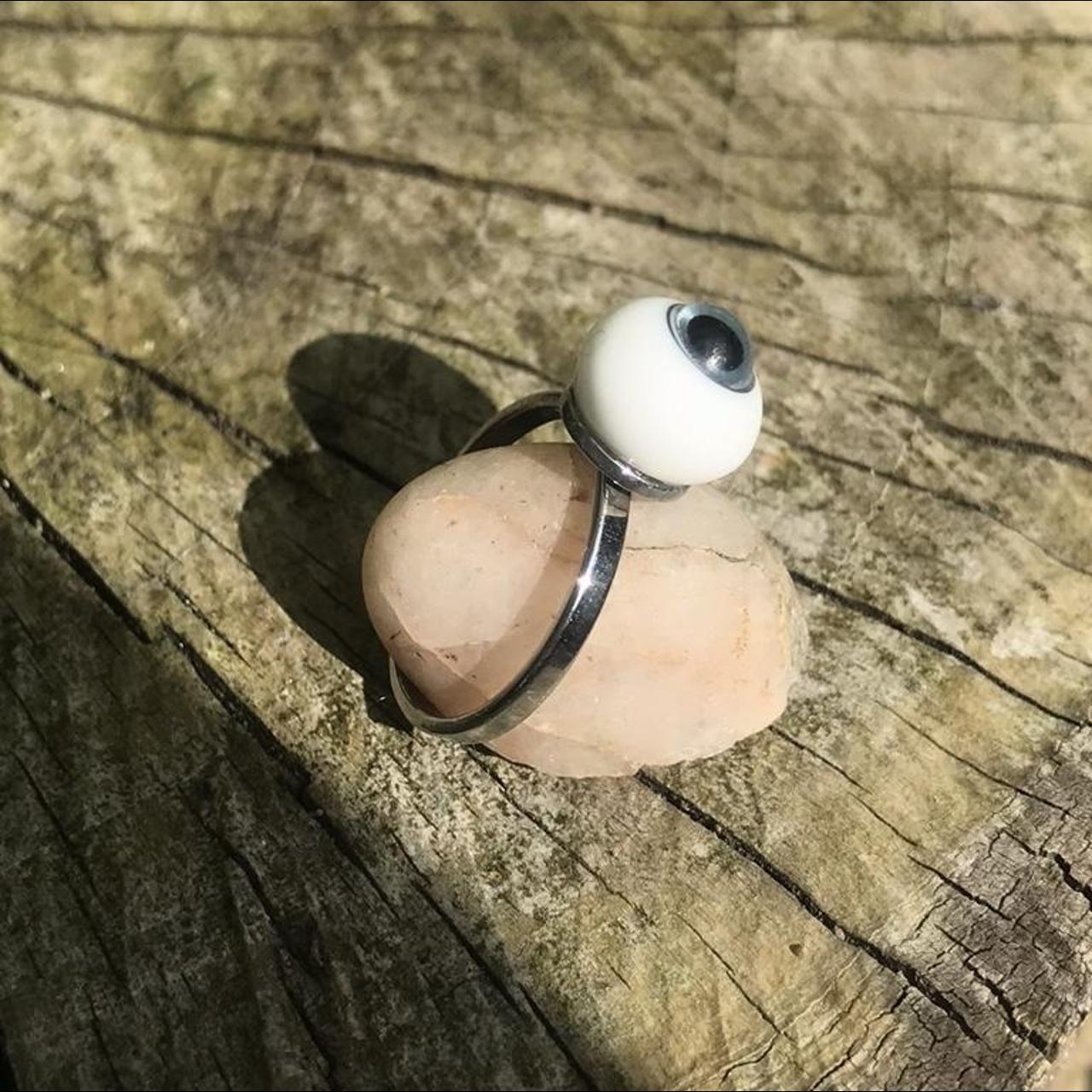 Third Eye Ring 🧿 Handmade Glass Stainless steel... - Depop