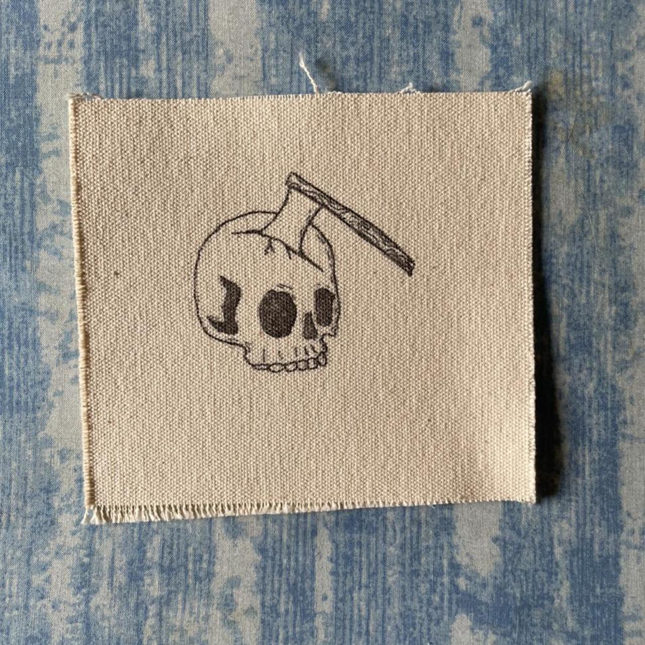 Hand printed custom design canvas patch. Small image... - Depop