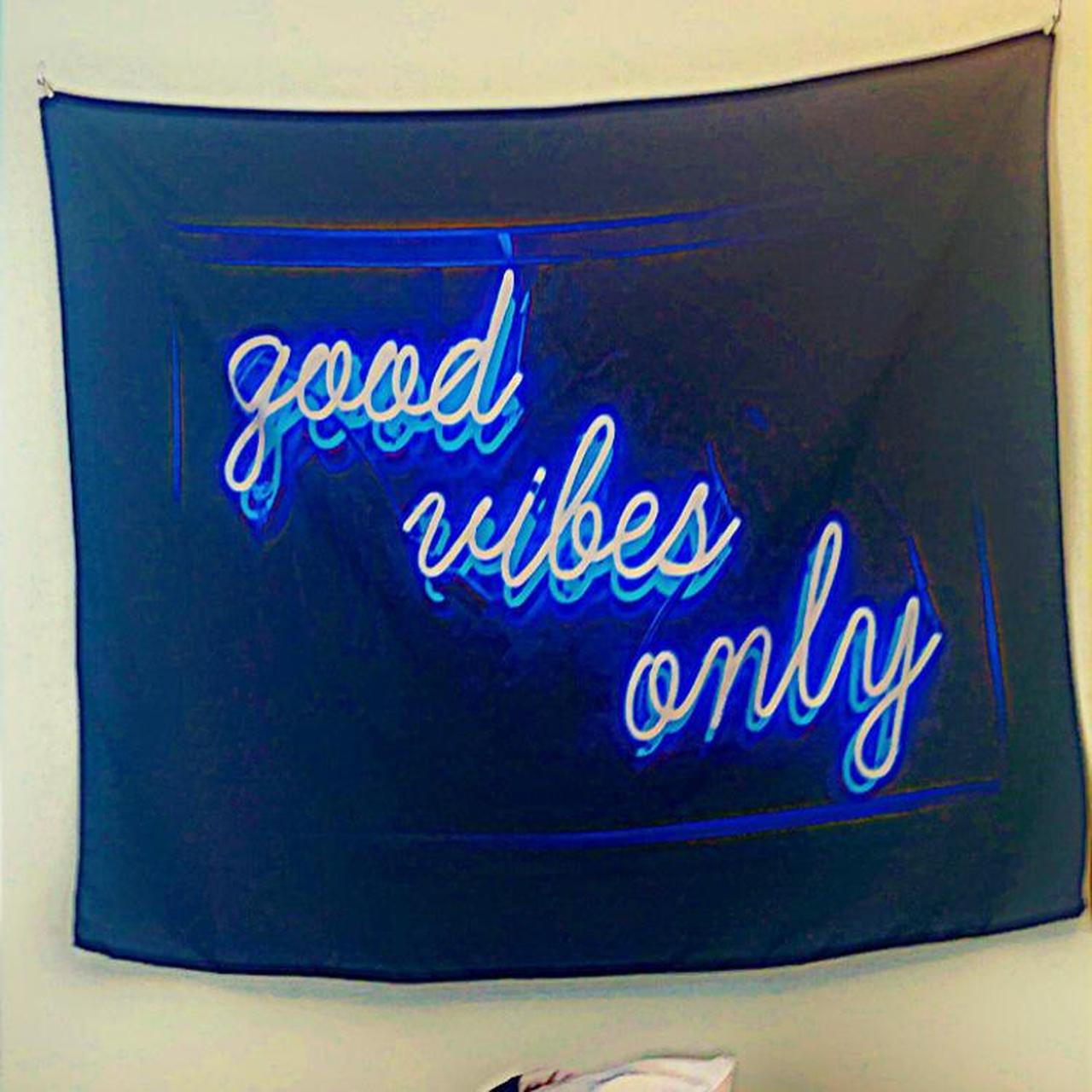 Good vibes only tapestry! Glows! Shein! Silk feel... - Depop