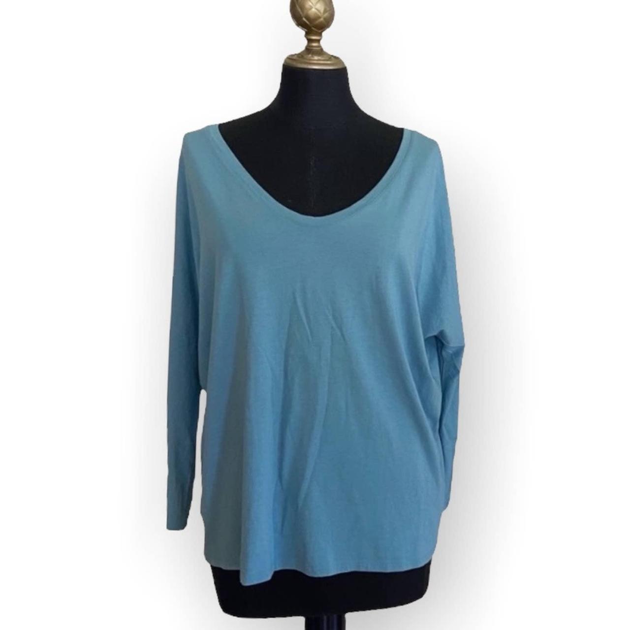 Boden Blue Scoop Neck Long Sleeve Top 55 Modal 45 Depop