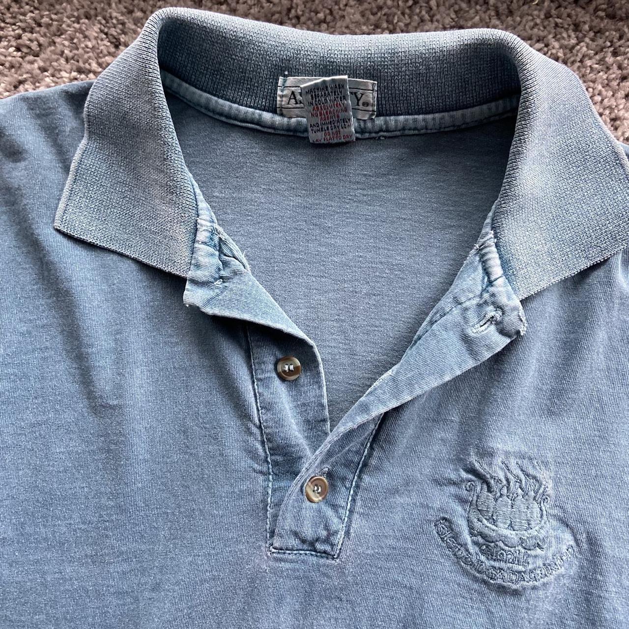 Vintage washed green Ash City polo shirt True L No... - Depop