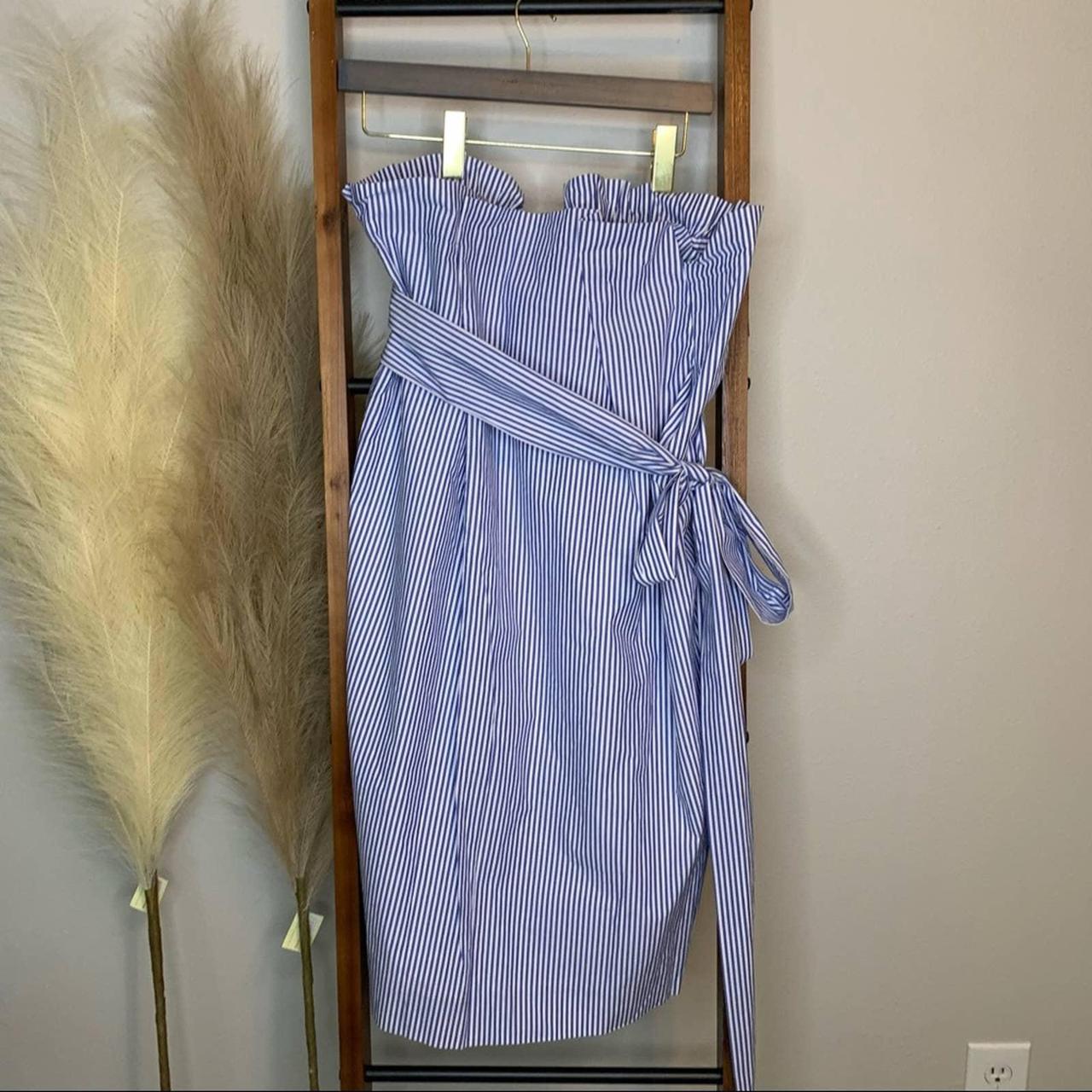 Midi length Cotton Blue & White Size: ... - Depop