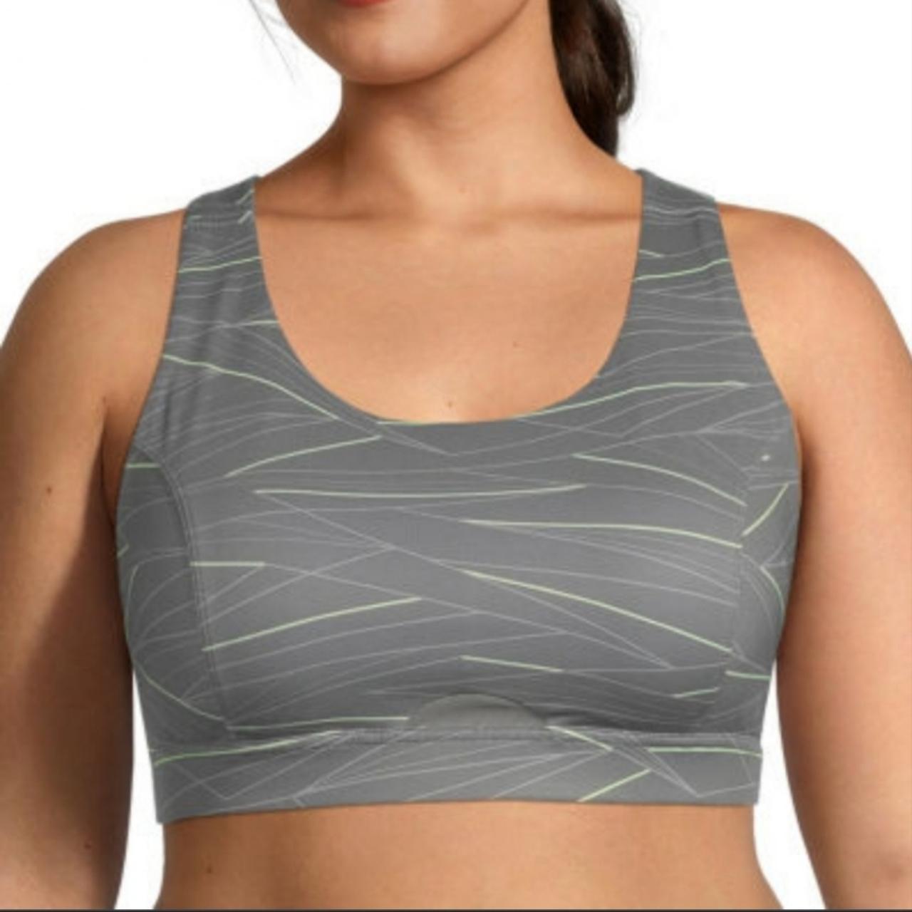 Xersion | Gray Linear Sports Bra Sz XXL Medium... - Depop