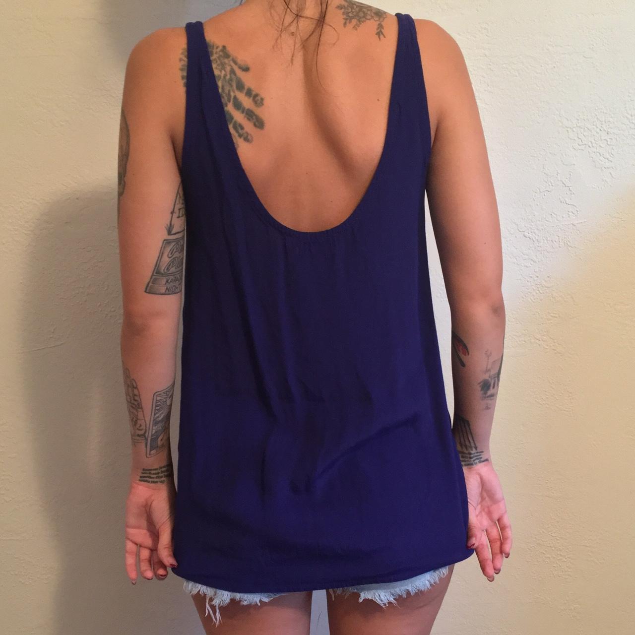Low back, Cobalt blue 'Motel Rocks' top #MotelRocks... - Depop