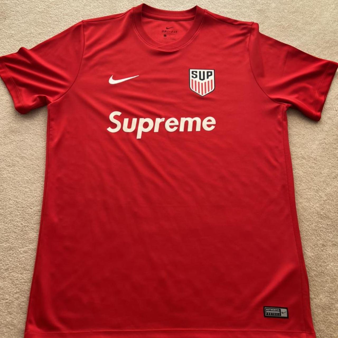 Nike Supreme Red Dri-Fit T Shirt! Size Large! Fits -... - Depop