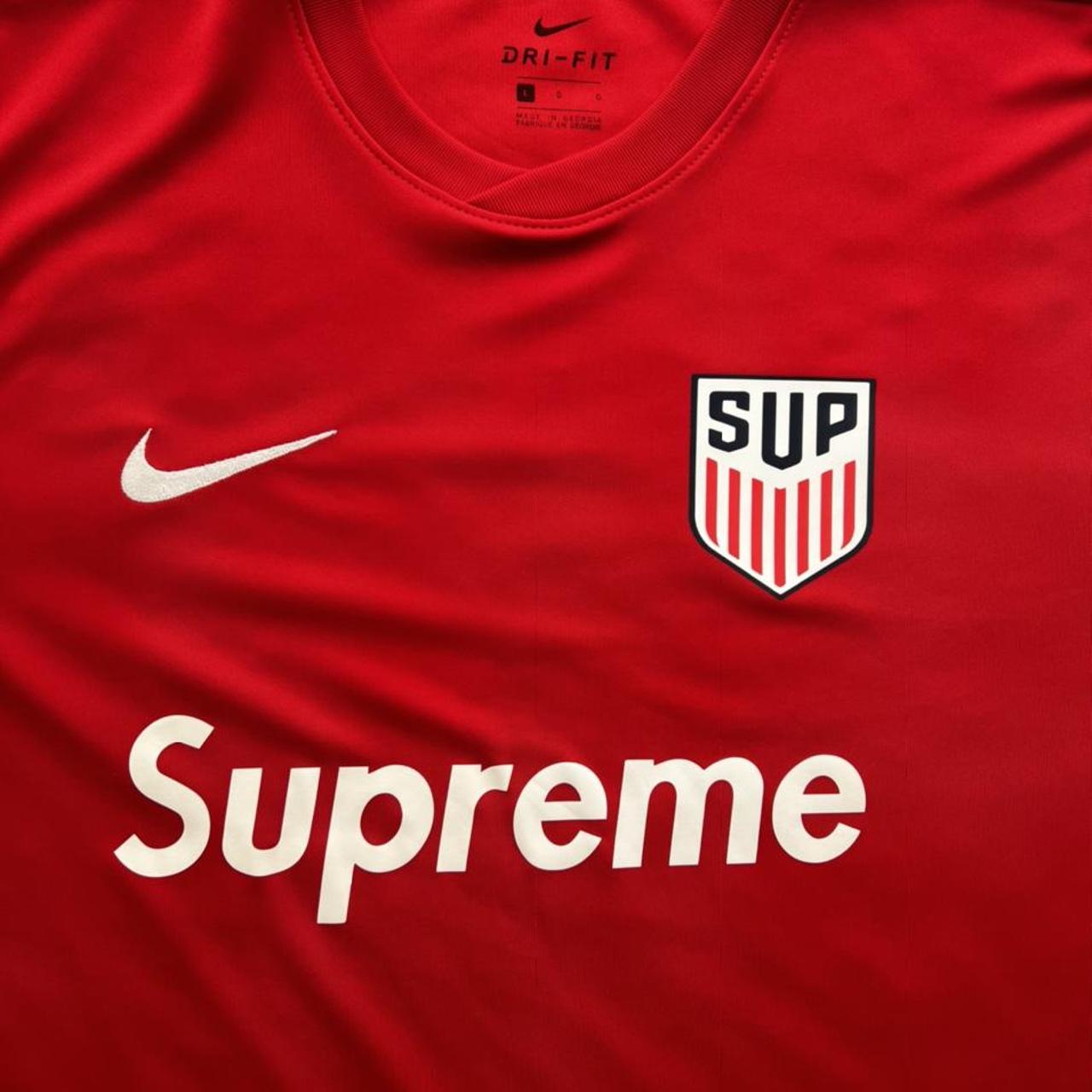 Nike Supreme Red Dri-Fit T Shirt! Size Large! Fits -... - Depop