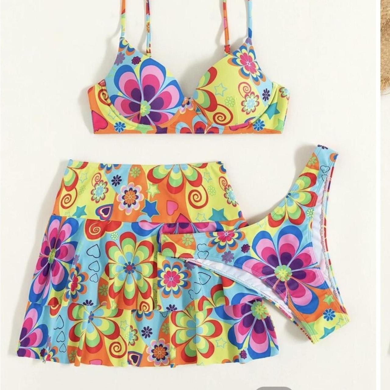 3 piece bikini set worn once message before buying x - Depop