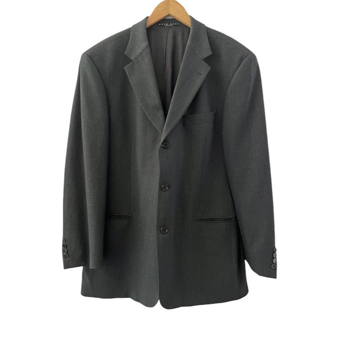 BOSS Hugo Boss Gray Mens Blazer Size 42R Pre-owned,... - Depop