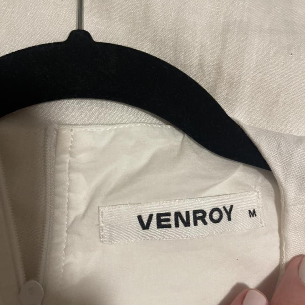 Venroy White linen dress Size M Twist front Worn... - Depop